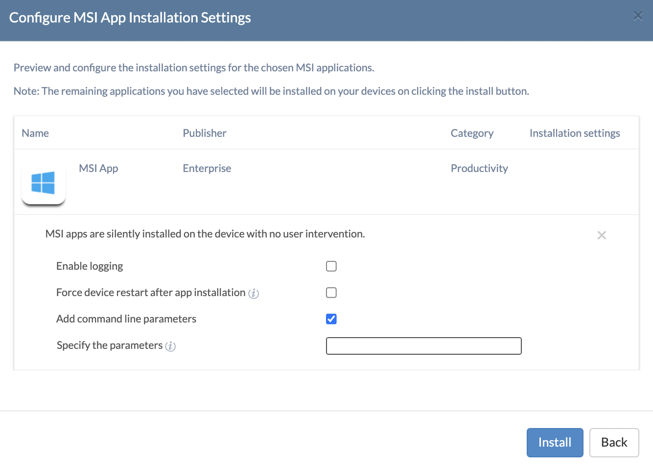 Msi App Installation With Parameters Unified Endpoint Management Community Hexnode Connect