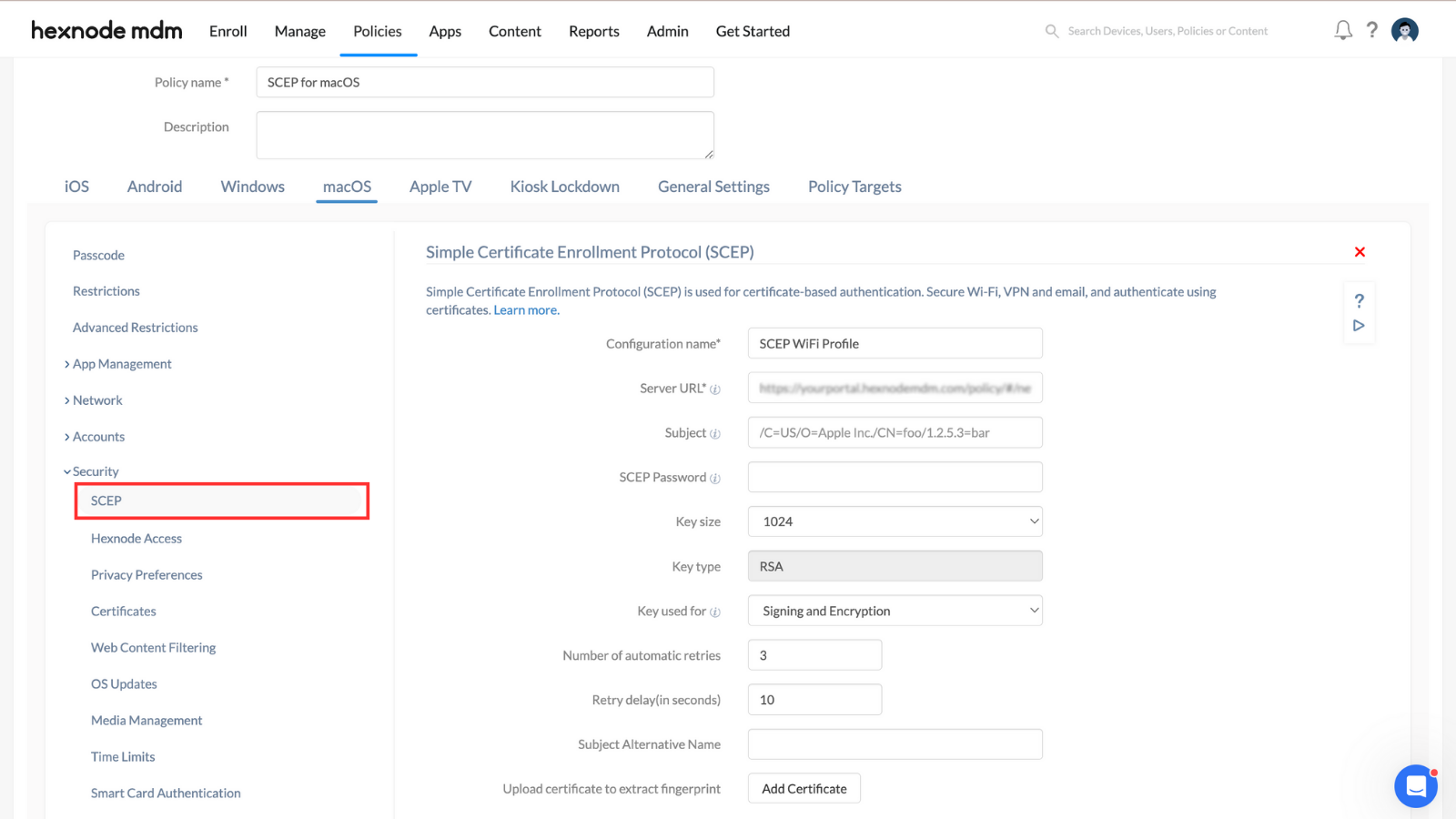 Hexnode Extends Scep Support To Macos Unified Endpoint Management Community Hexnode Connect
