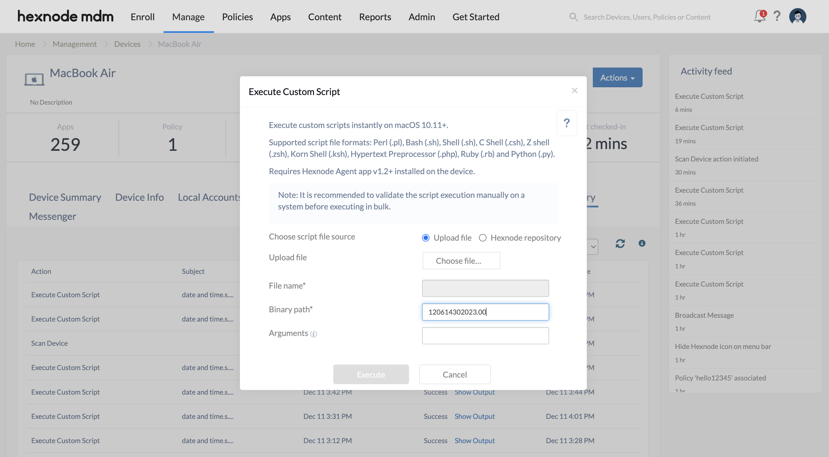 Execute Custom Scripts To Set Date And Time For Macos Devices Hexnode Help Center
