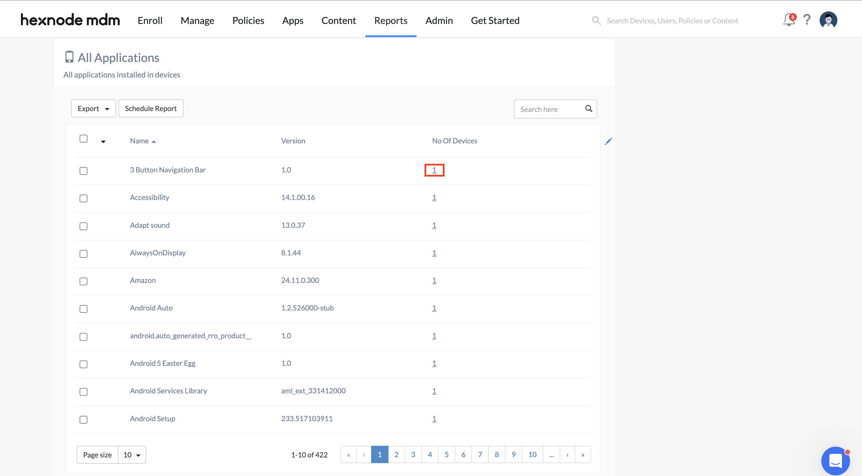 Application Reports in Hexnode UEM - Hexnode Help Center Application Reports in Hexnode UEM - Hexnode Help Center