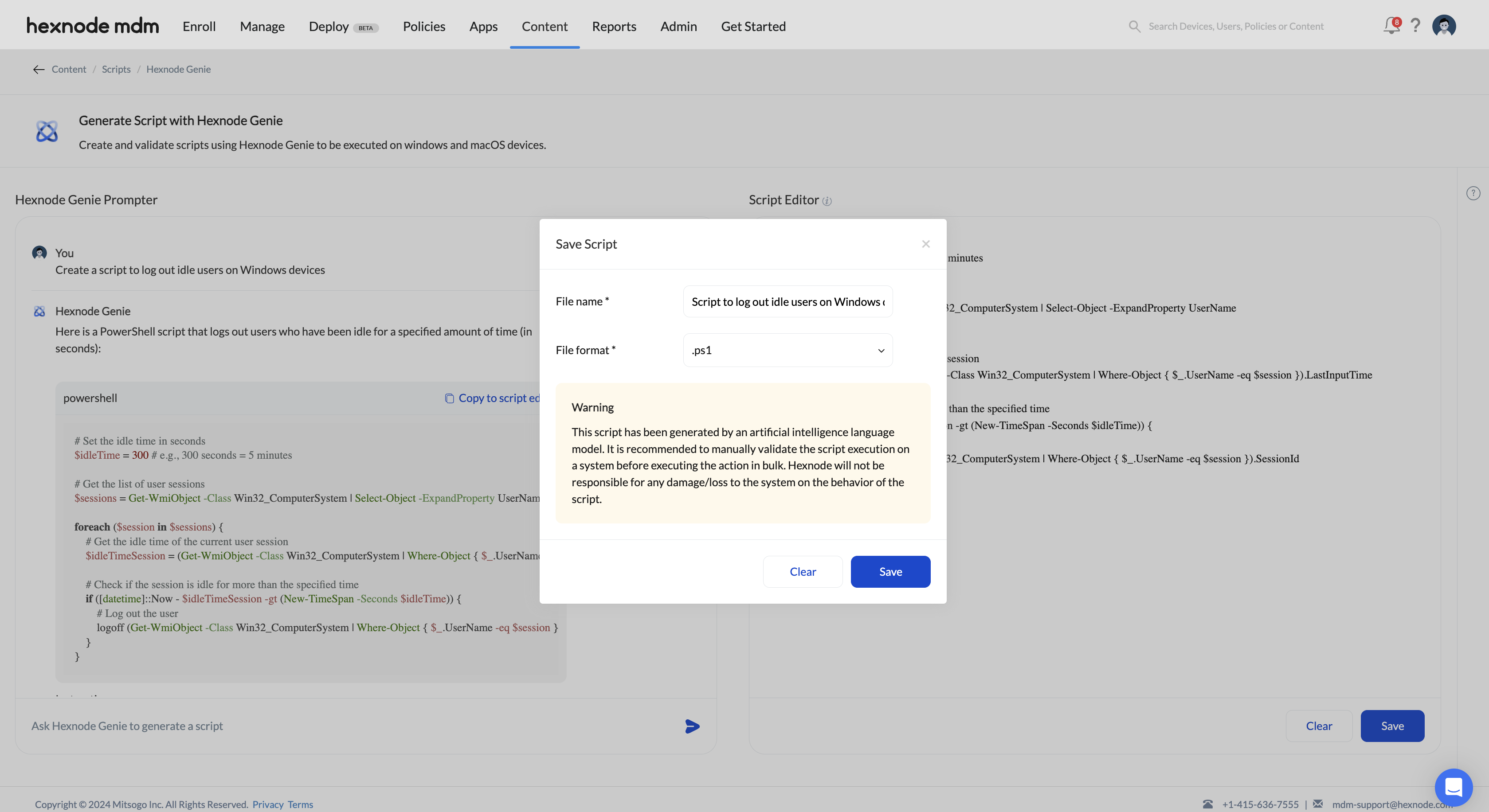Create scripts with AI-powered Terminal script generator - Hexnode ... Create scripts with AI-powered Terminal script generator - Hexnode ...